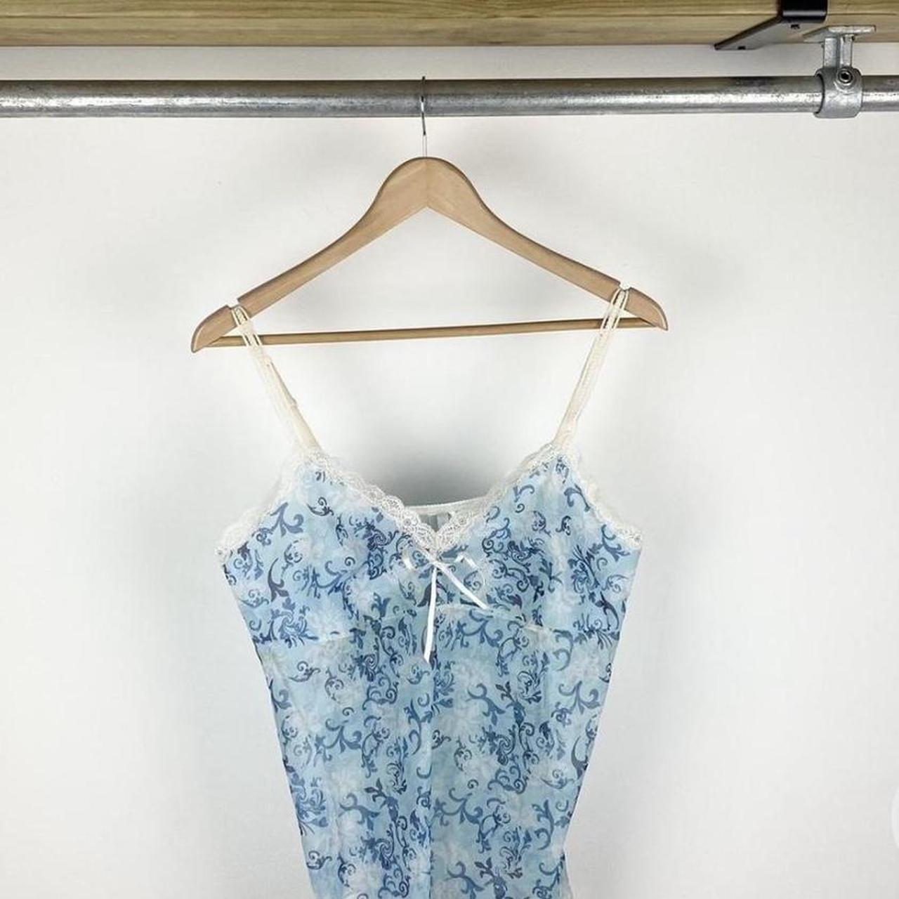 Stunning mesh light blue cami top. Super y2k and... - Depop
