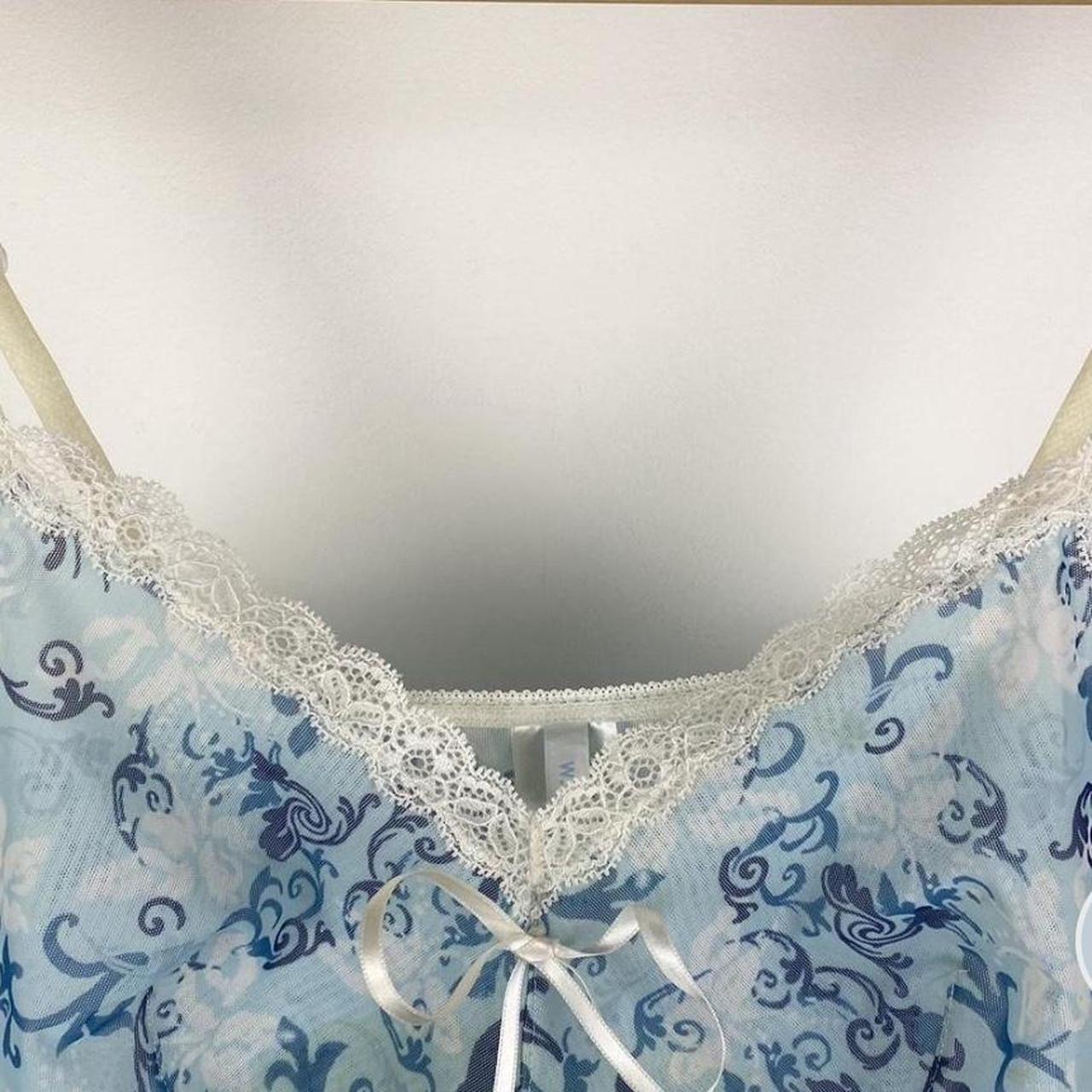 Stunning mesh light blue cami top. Super y2k and... - Depop