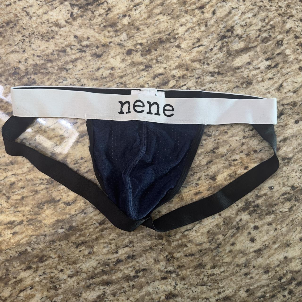 Nene navy and black thong - Depop