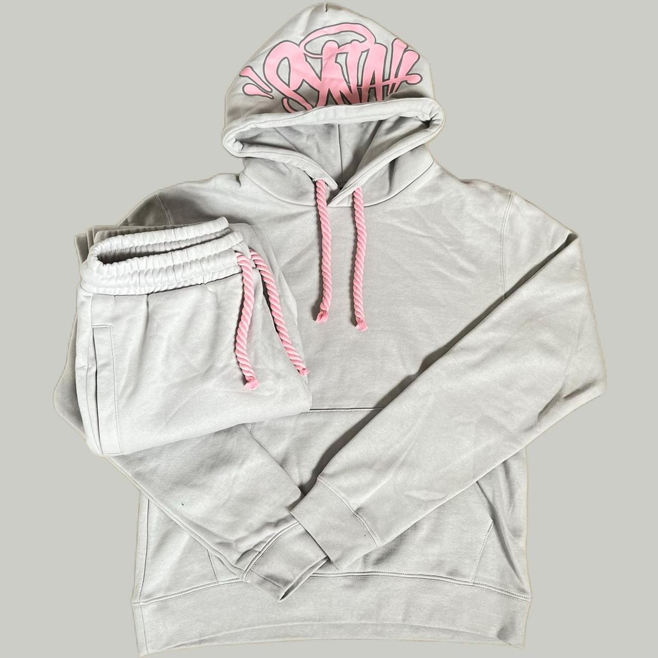 syna world tracksuit grey and pink size L Brand... - Depop