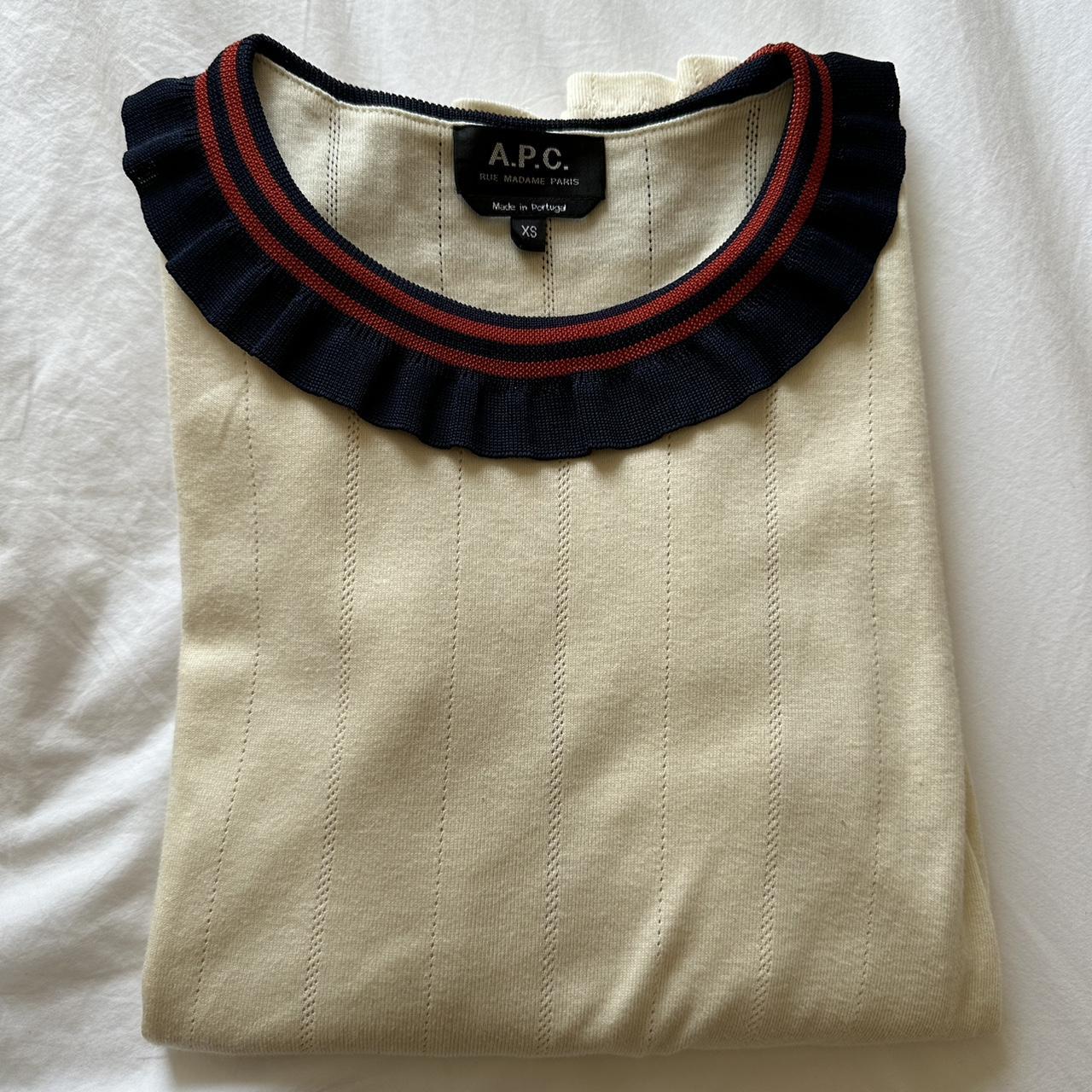 Cute APC long sleeve top with collar detail - brand... - Depop