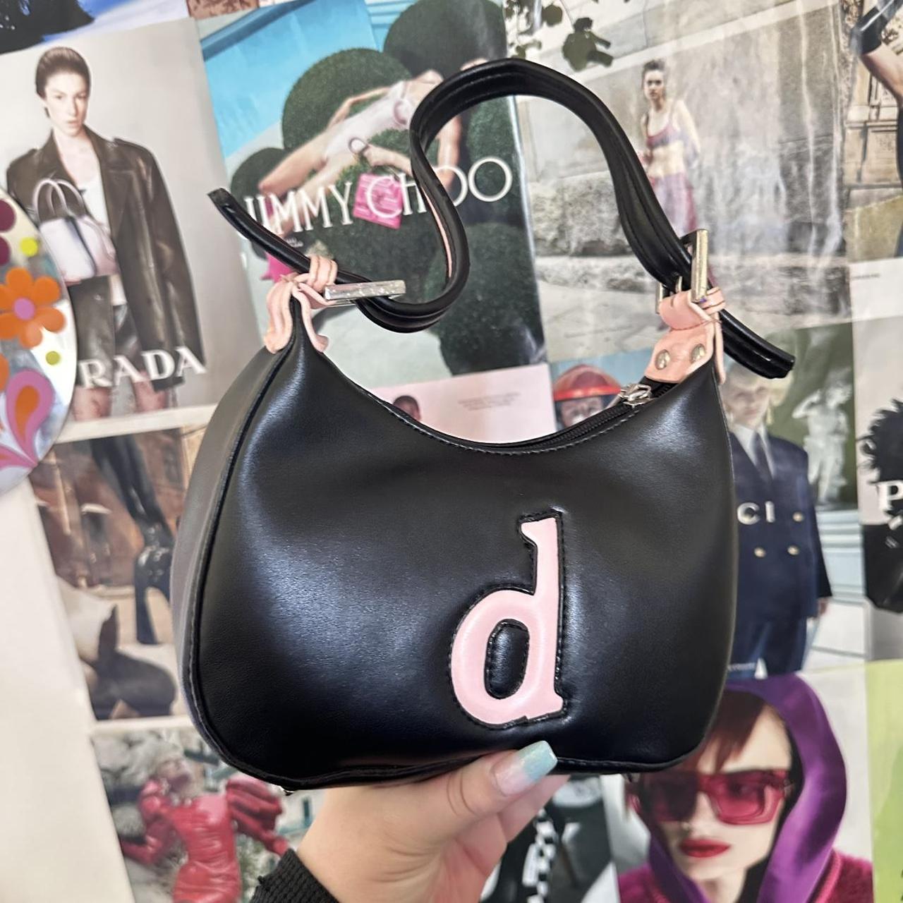 Black & Baby Pink D Initial Mini Purse (y2k 2000s... | Depop