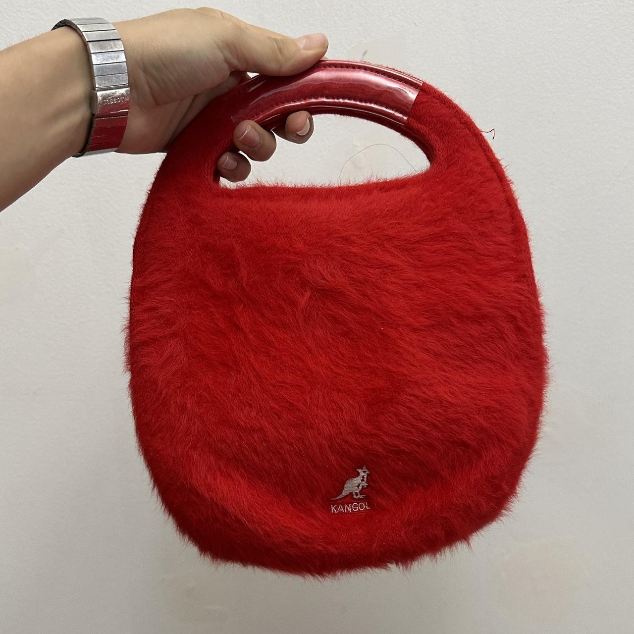 Vintage red super soft Kangol bag with crossbody strap - Depop