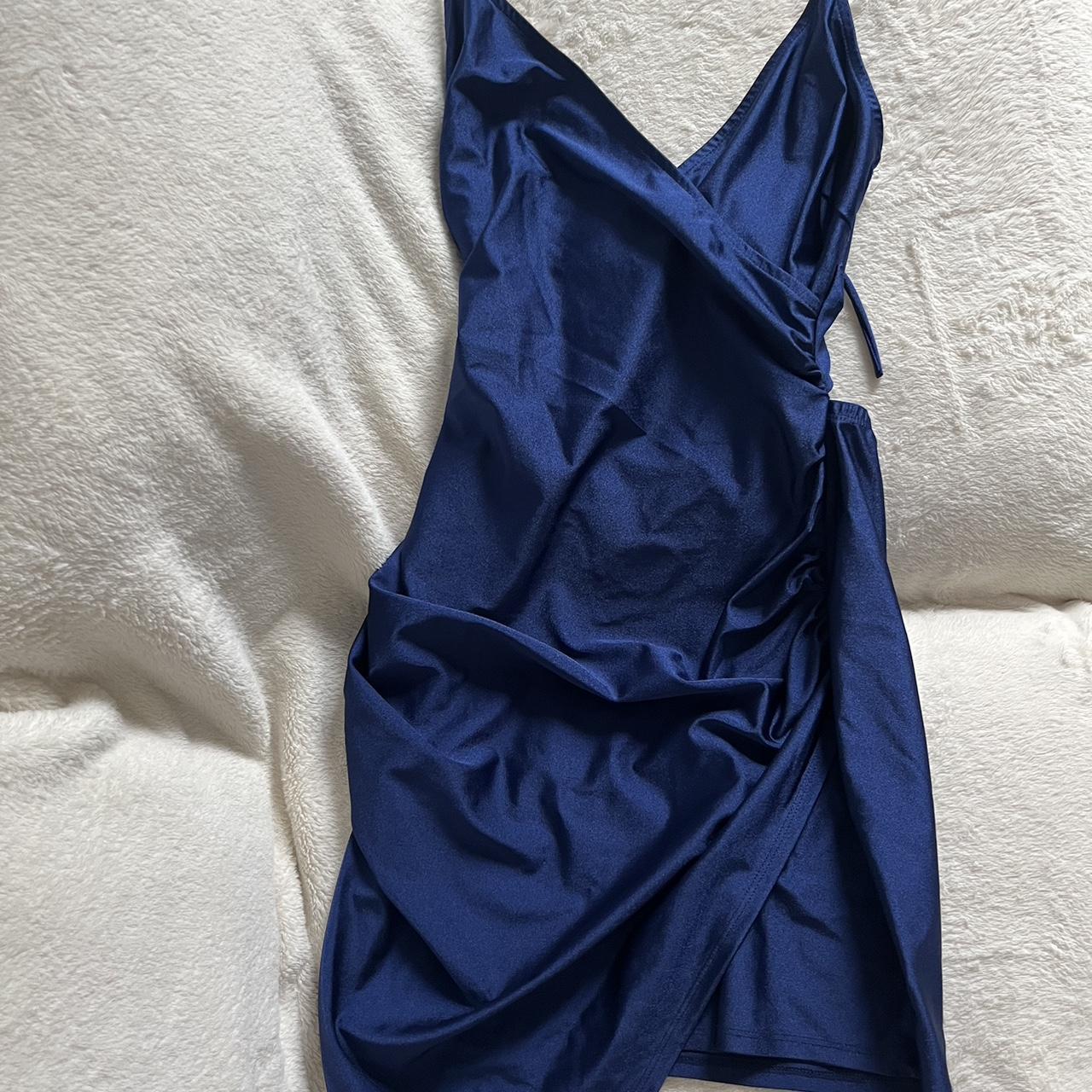 Royal blue silk Windsor dress size M bodycon style.... - Depop