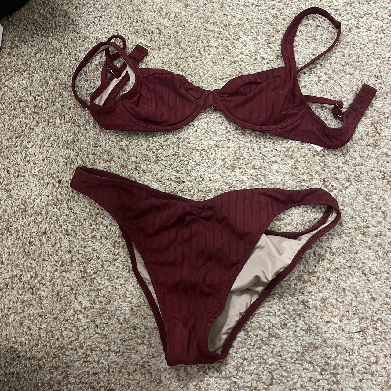 Maroon target bikini set - size medium #bikini... - Depop