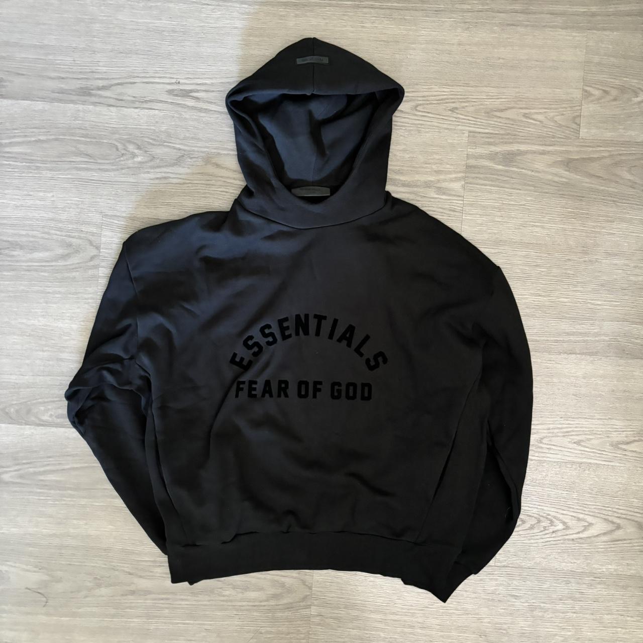 Black essentials hoodie Medium - Depop