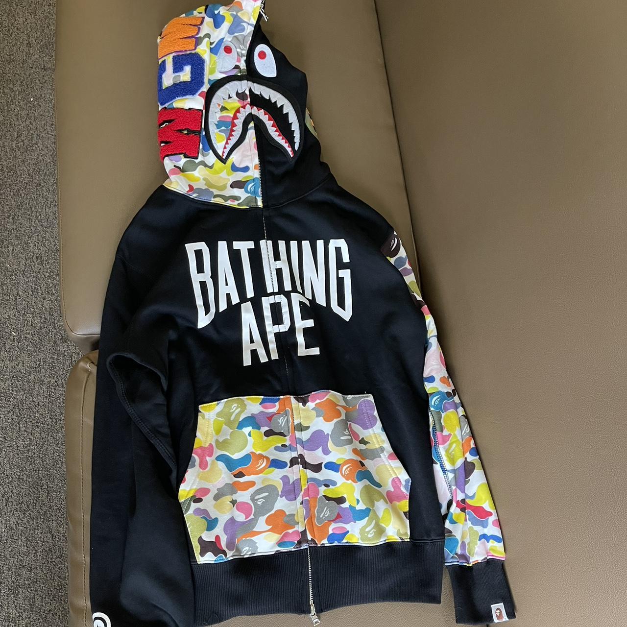 Bape Zip up hoodie SIZE L (Large) - Depop
