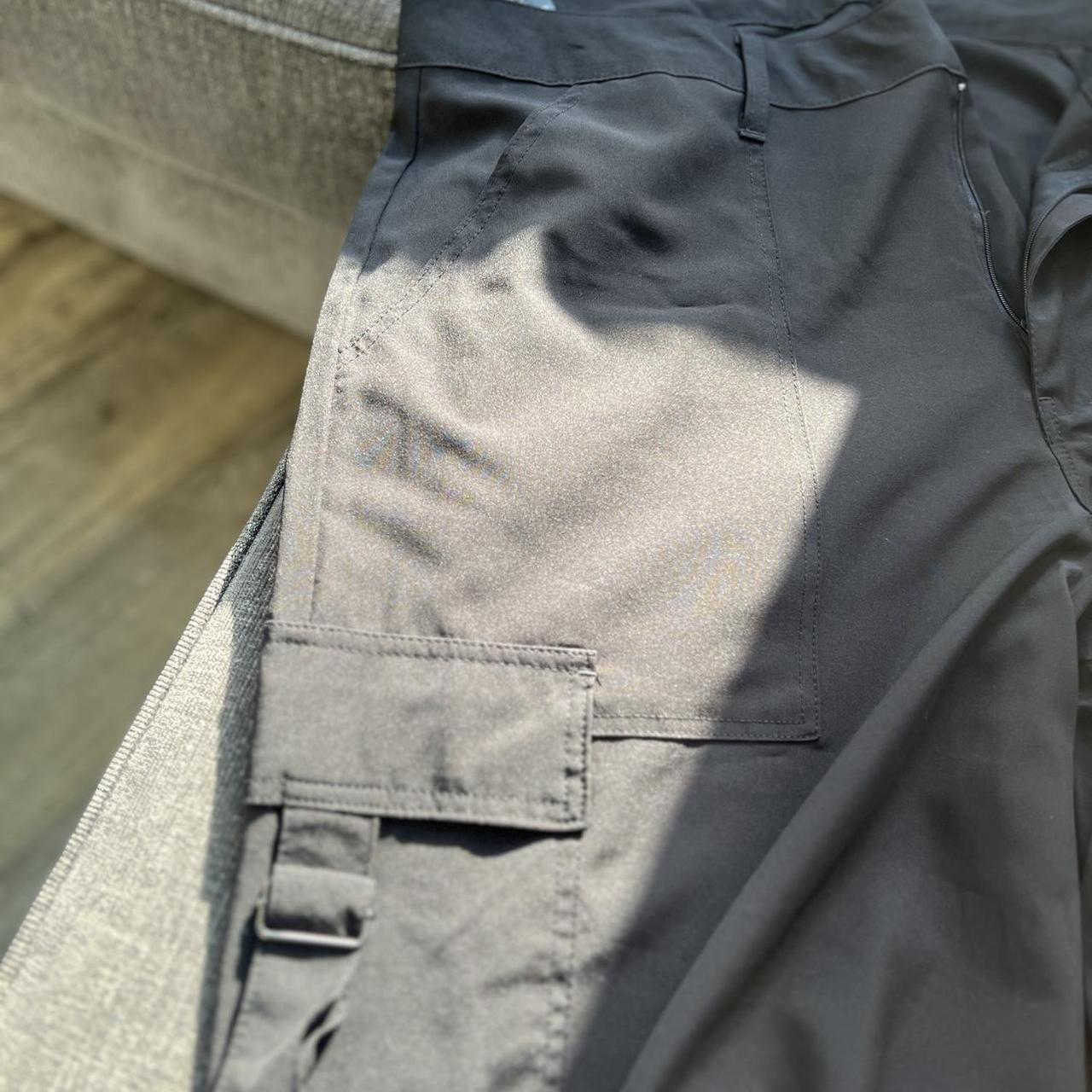 Dictionary: wide leg, black cargo pants with big... - Depop