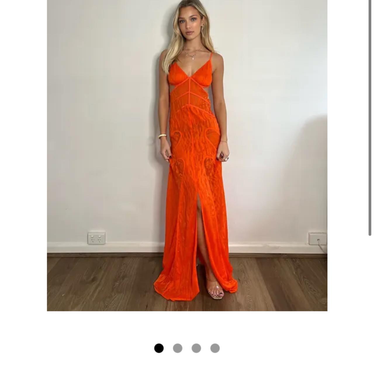 Orange Dion Lee leaf fork frame gown. Originally... - Depop