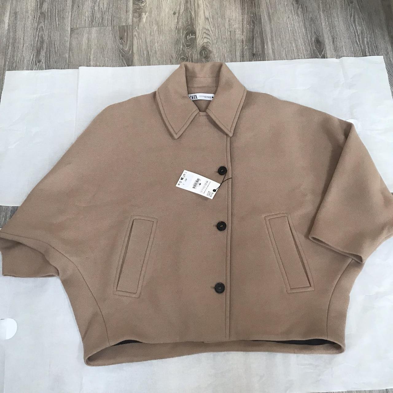 Zara Zw Collection Short Wool Blend Coat Size Xss Depop