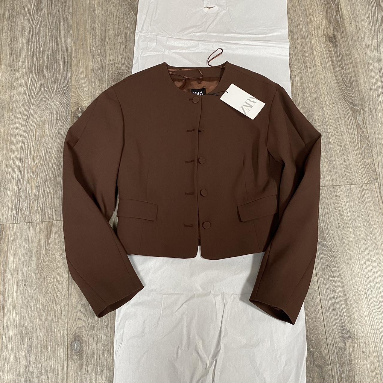 Zara balloon blazer brown Brand new with tags... - Depop