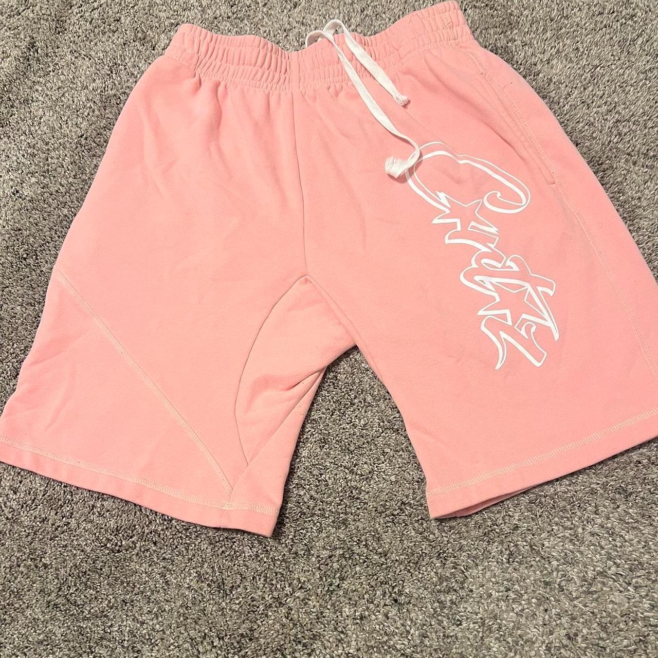 Corteiz Men's Pink and White Shorts Cortez Alcatraz... - Depop
