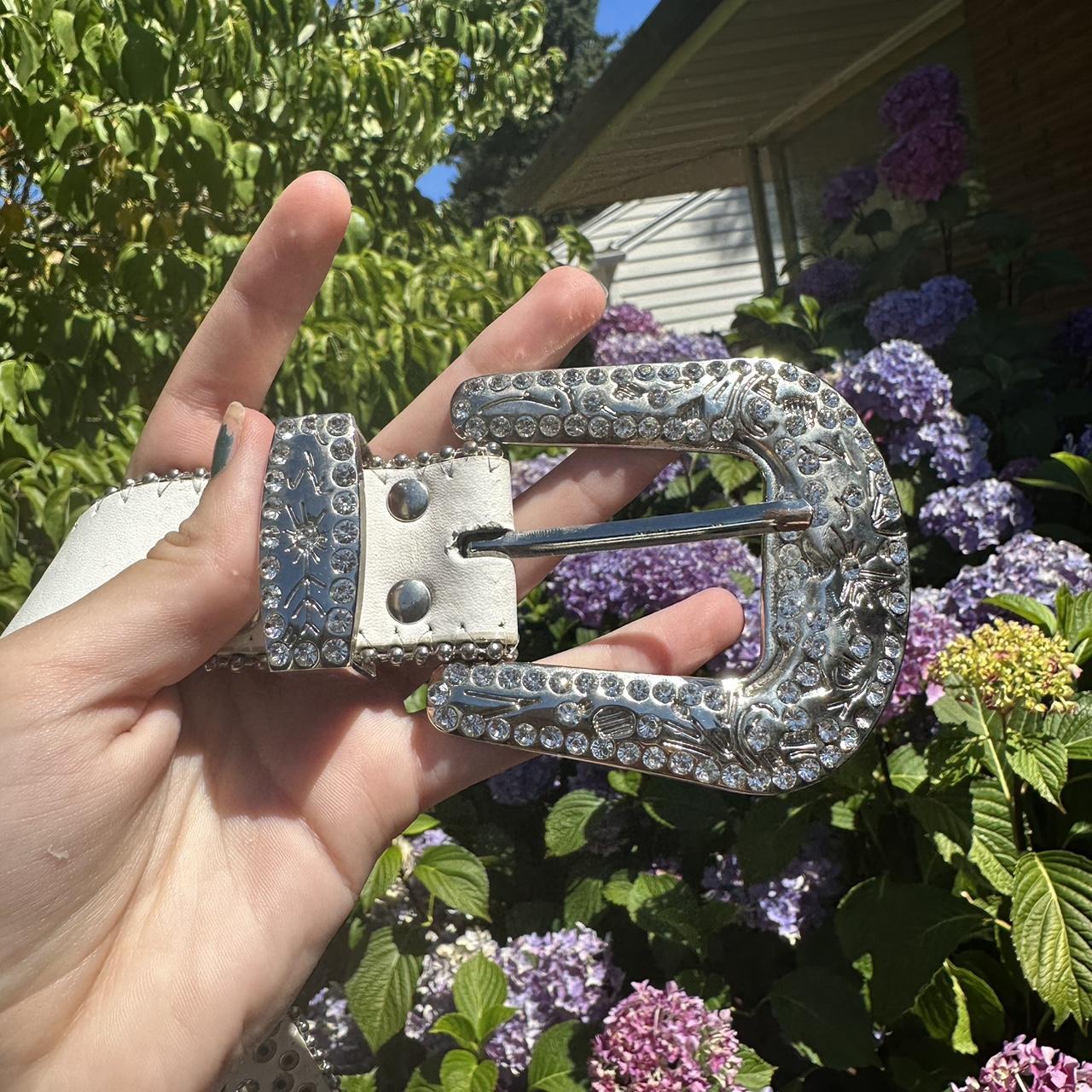 white western leather cowboy belt. bb simon replica.... - Depop