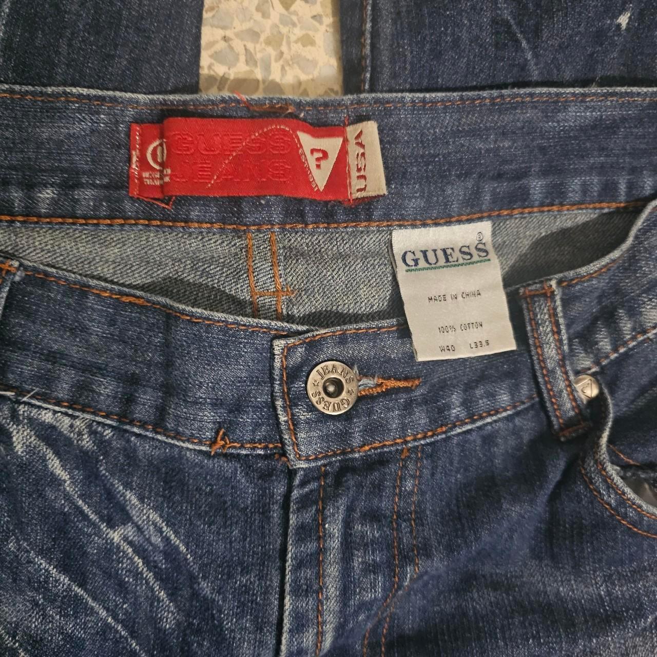 Vintage Guess Blue Denim Jeans Size 40x33.5 Made In... - Depop