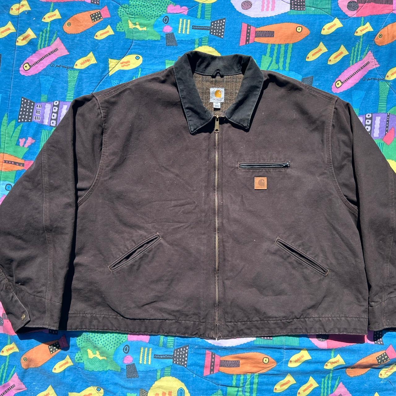 5XL Dark Brown Carhartt J97 DKB Detroit canvas... | Depop