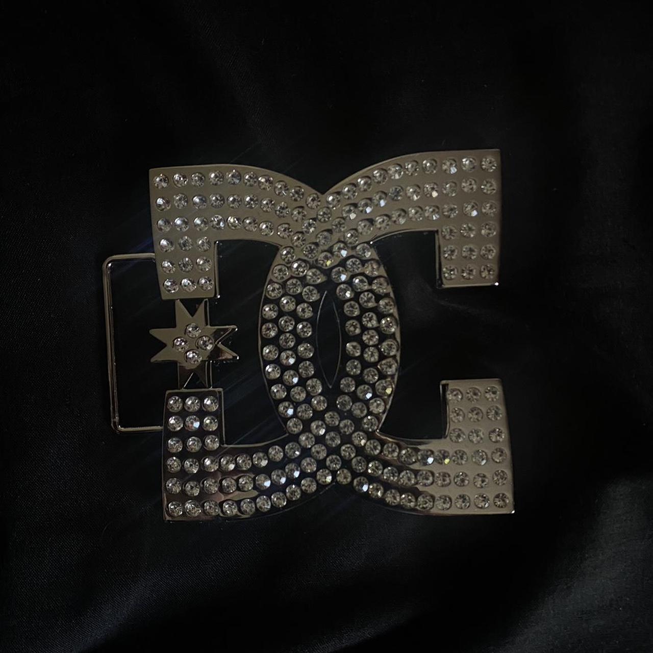 DC RHINESTONE BELT BUCKLE -3.3 x 3.3 inches -Brand... - Depop