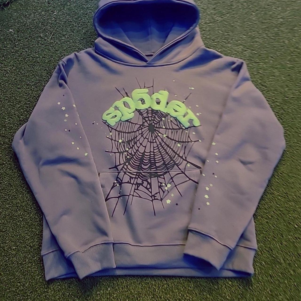 Gray Sp5der Hoodie Clean and cozy. This gray Sp5der... | Depop