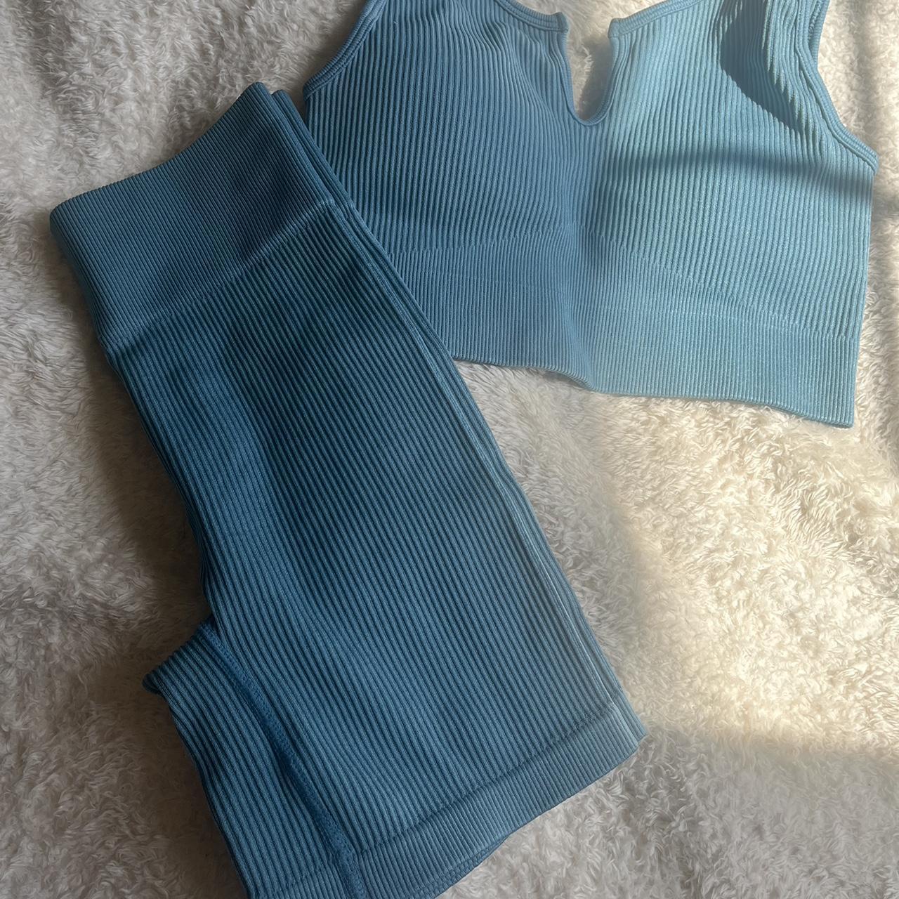 Matching blue workout set🩵 Shorts & top Size Small... - Depop