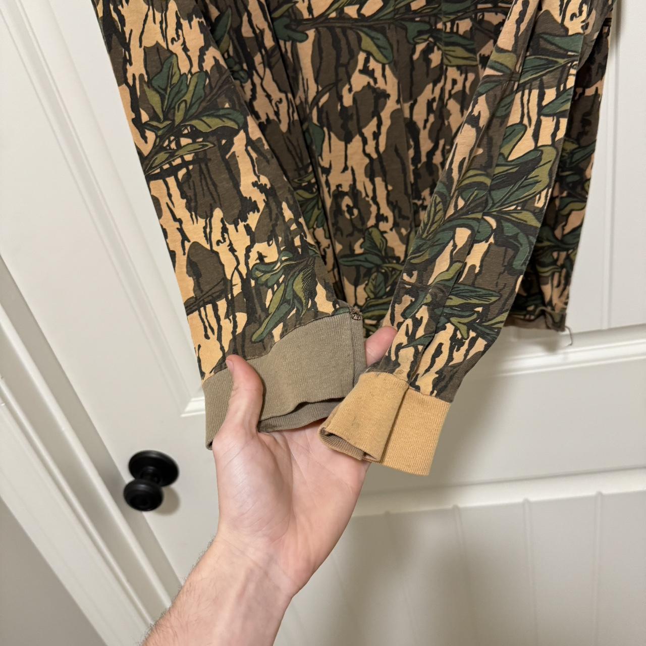 Vintage white label mossy oak greenleaf camo long... | Depop