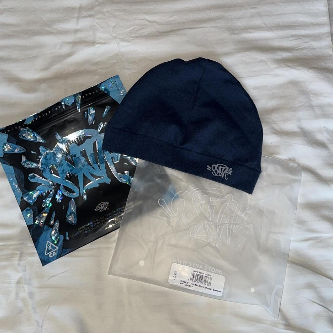 Syna world navy / white skull cap Brand new Comes... - Depop