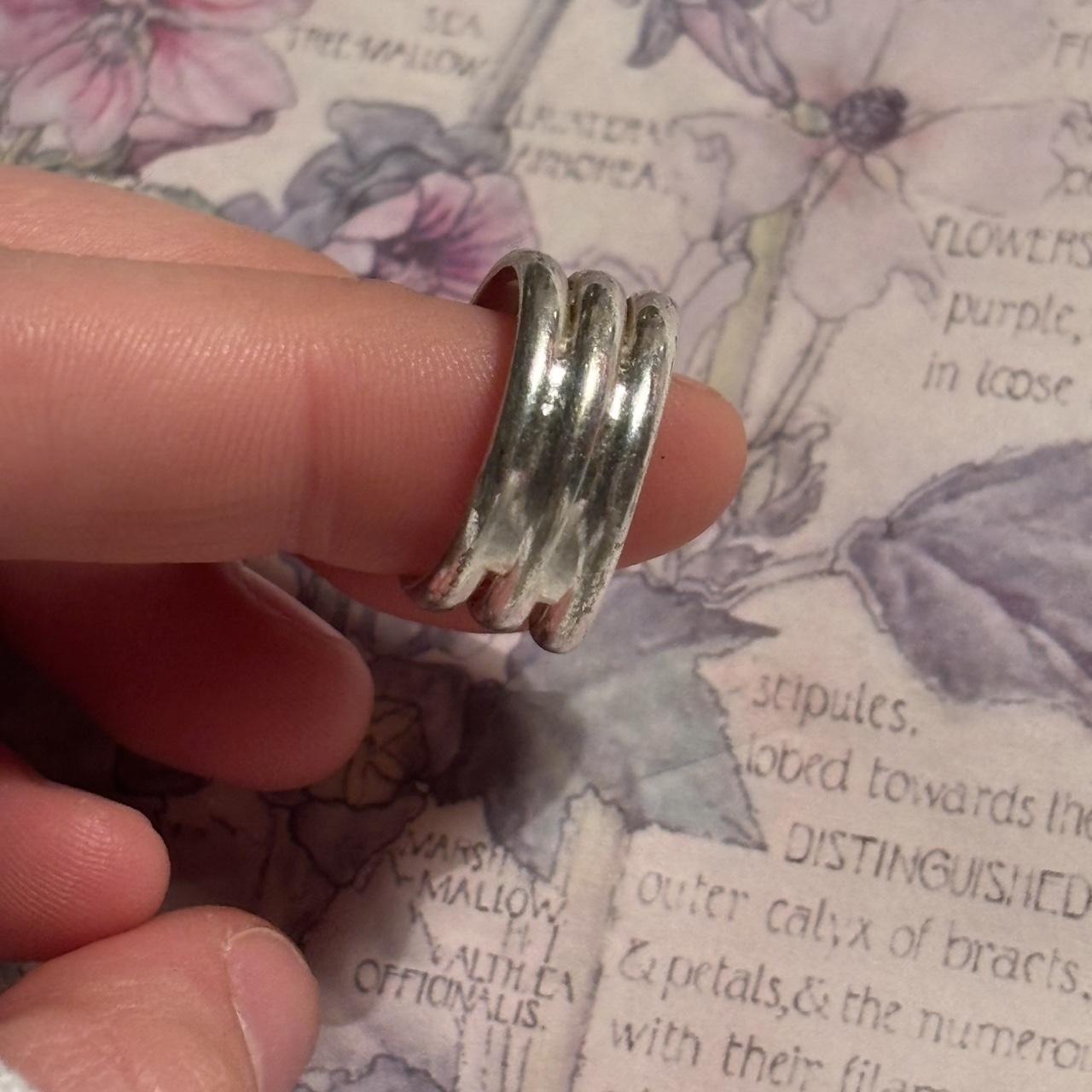 Sterling Silver Stacked ring - acid tested 925. Size... - Depop