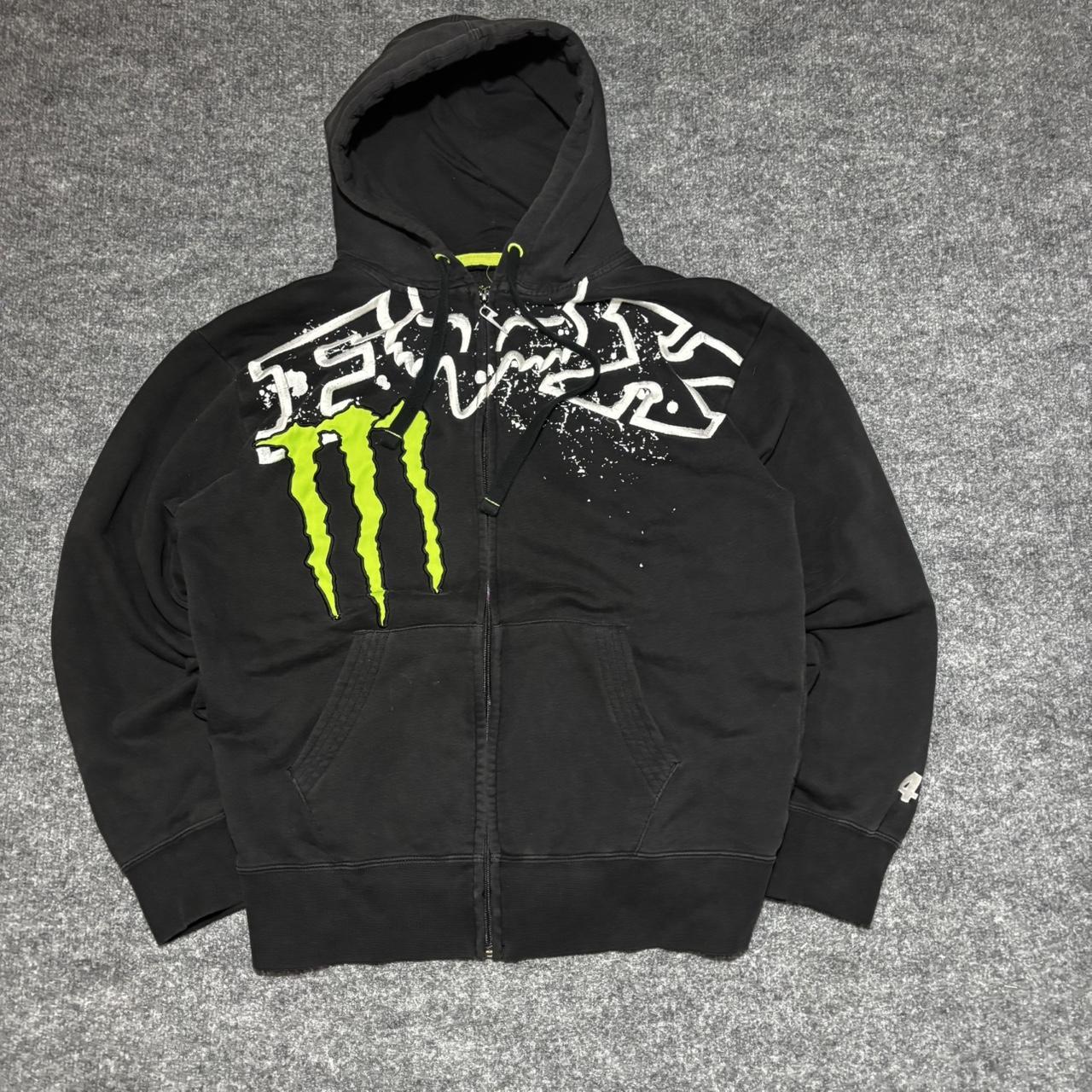 Monster x Fox Racing Collab Zip-Up – Size L... | Depop