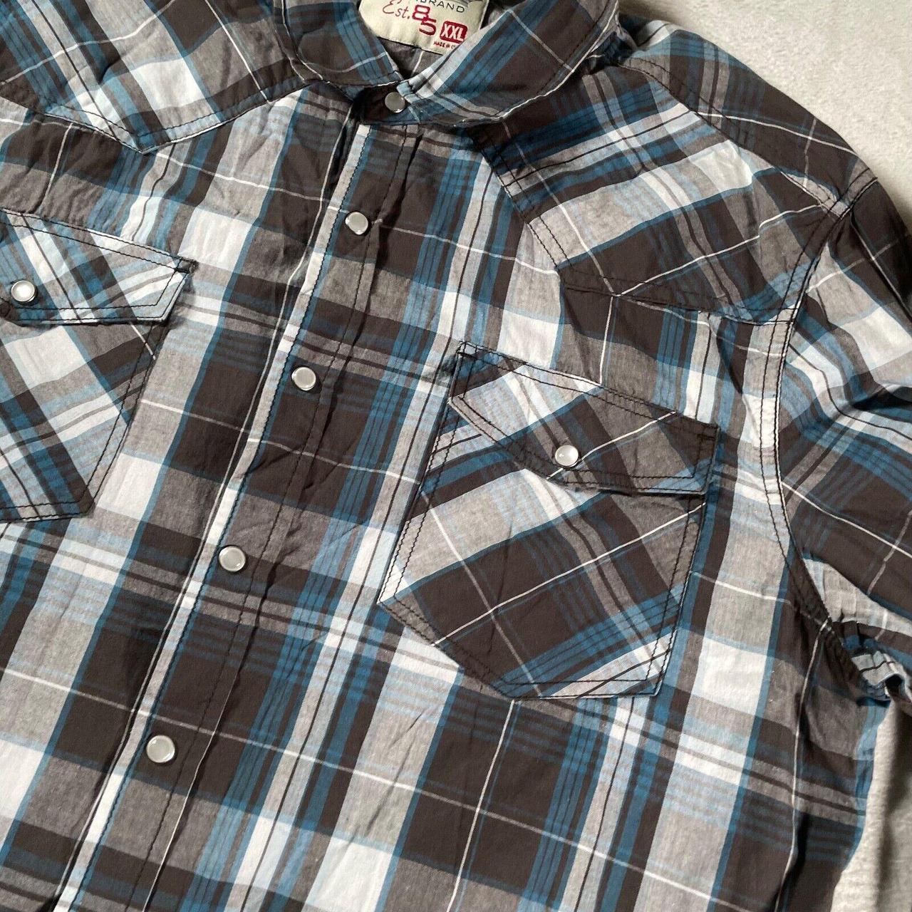 Vintage JNCO Shirt Mens XXL 2XL Blue Plaid Blend... - Depop