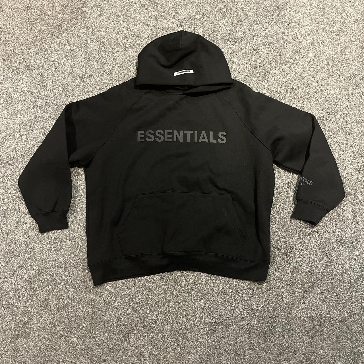 Plain Black Essentials Hoodie Brand New with tags.... - Depop