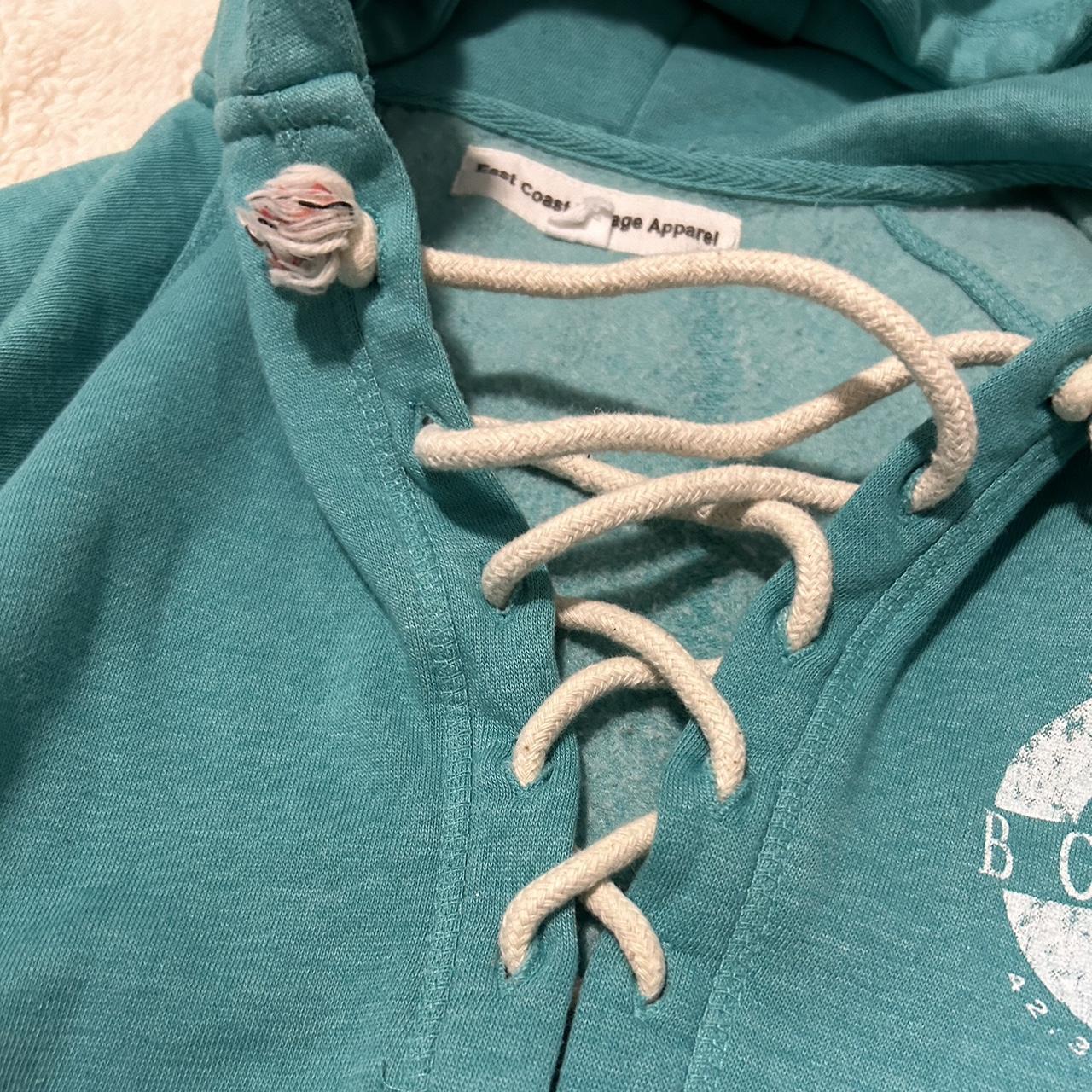 blue beachy lace up hoodie, rope. vintage - Depop