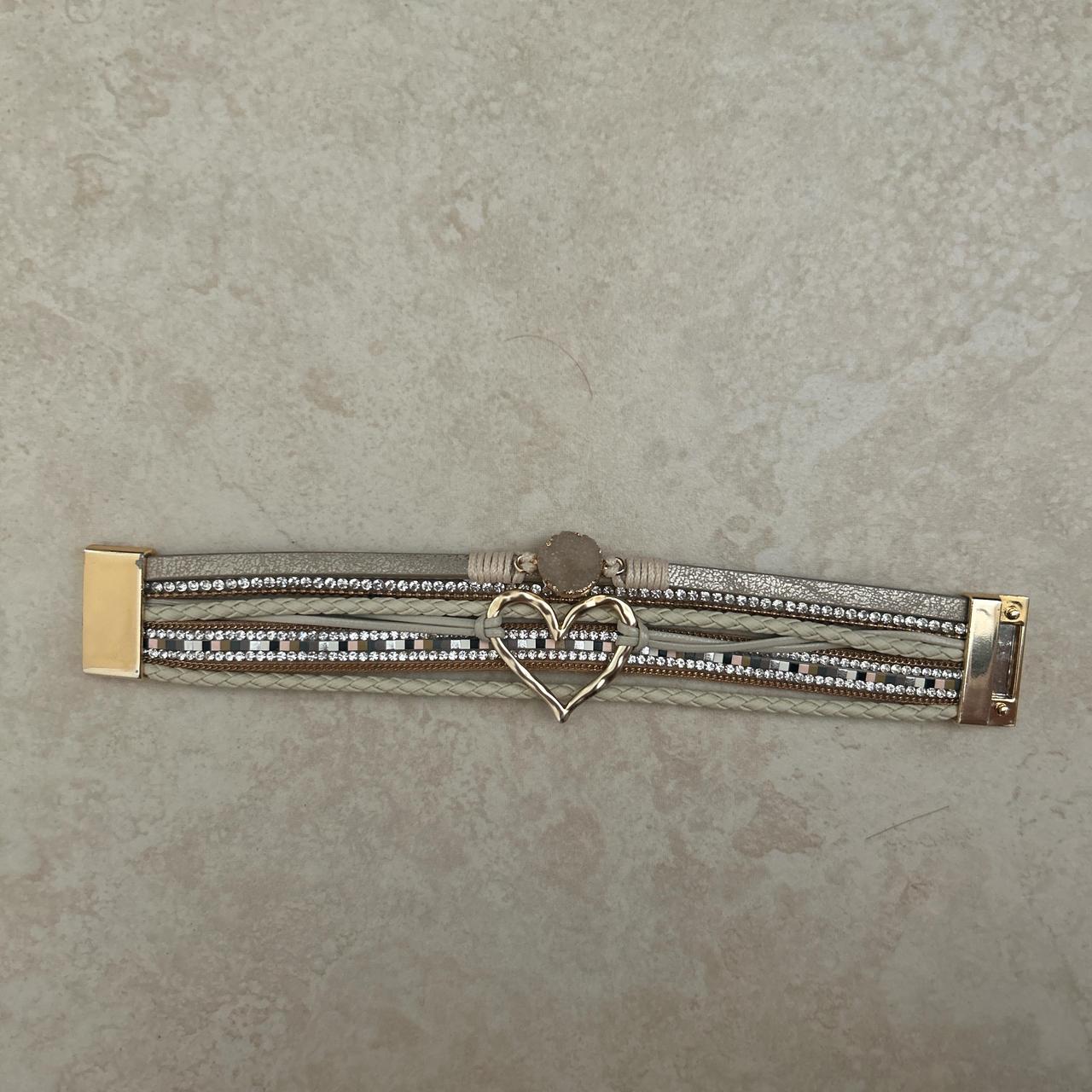 bracelet stack crystal gold - Depop