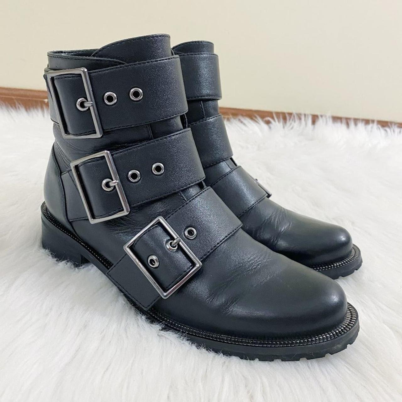 Blondo Black Leather Boots w Buckles Waterproof Size... - Depop