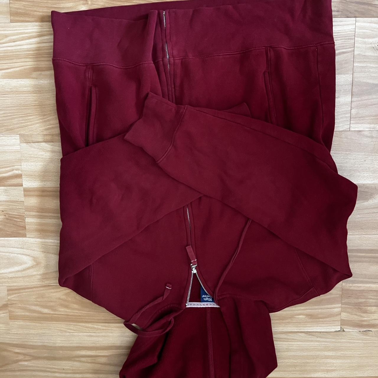 Red basic zip up size large but fits women’s small | Depop