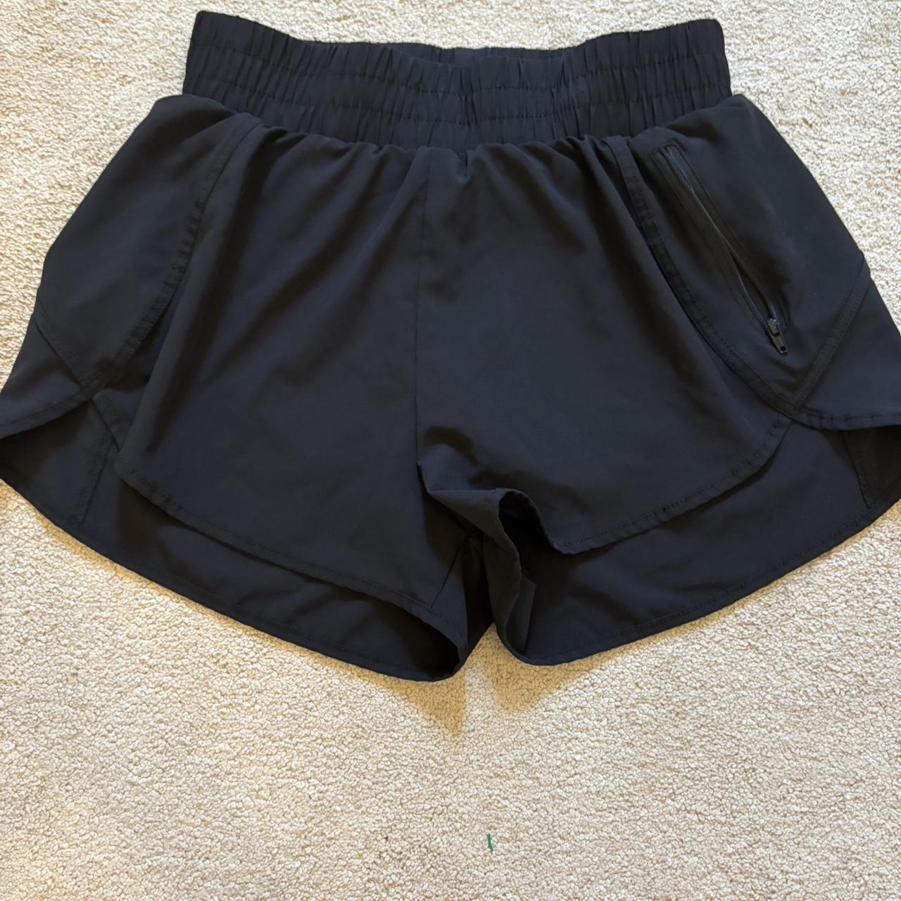 Black Lululemon Speed Up short dupe with zip pocket | Depop