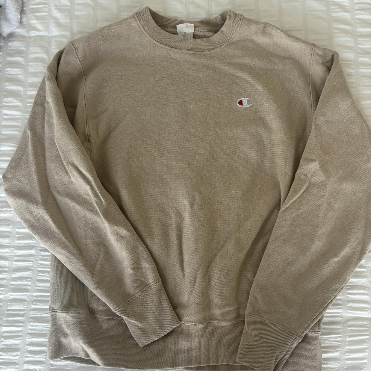 Tan Champion crew neck. - Depop