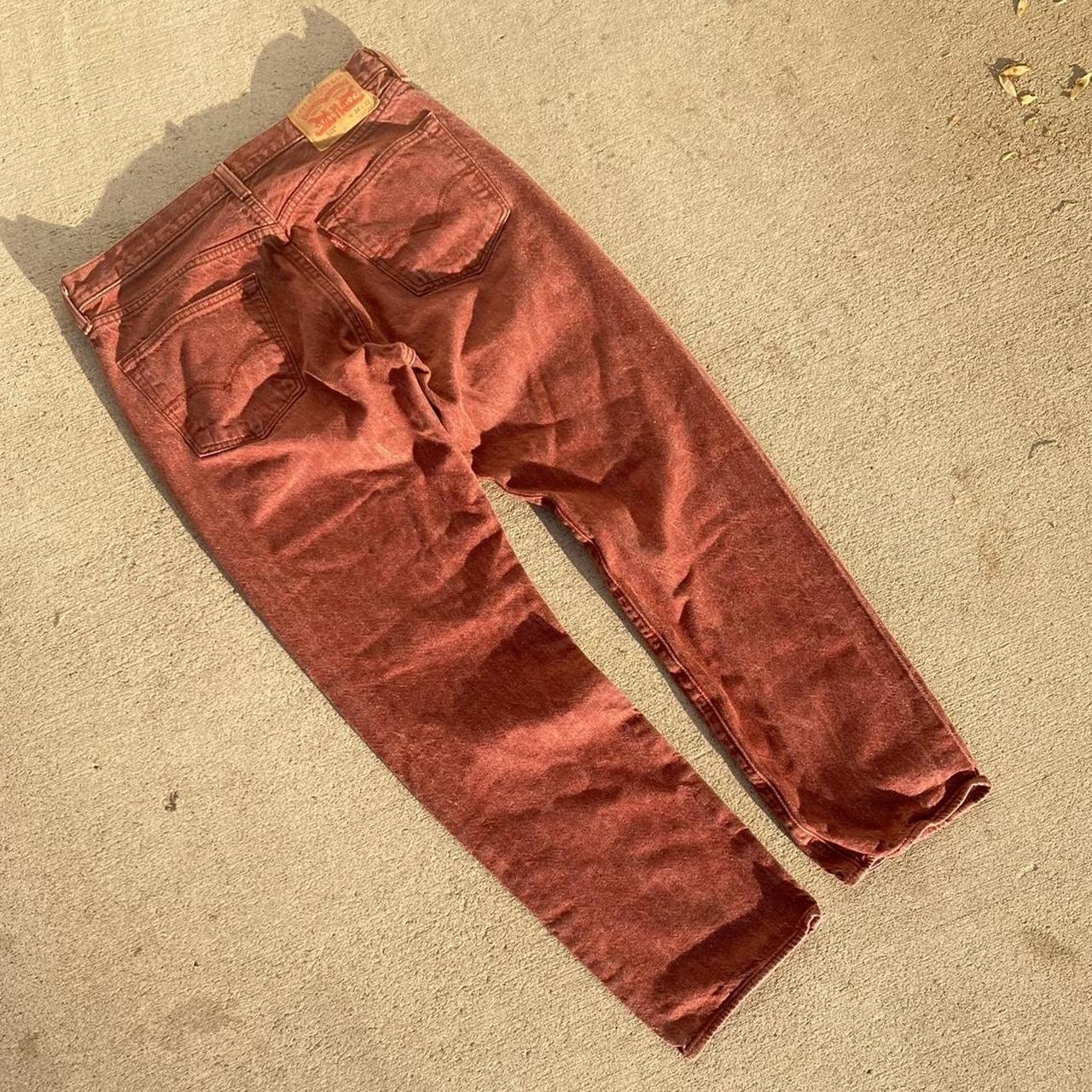 Coral red Levi's 501 jeans Classic 501s in rare... | Depop