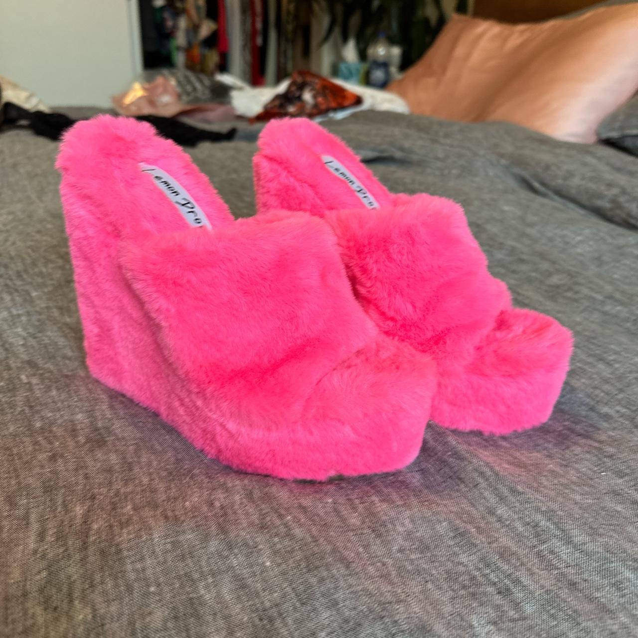 Hottest fuzzy neon pink platforms ever from dolls... - Depop