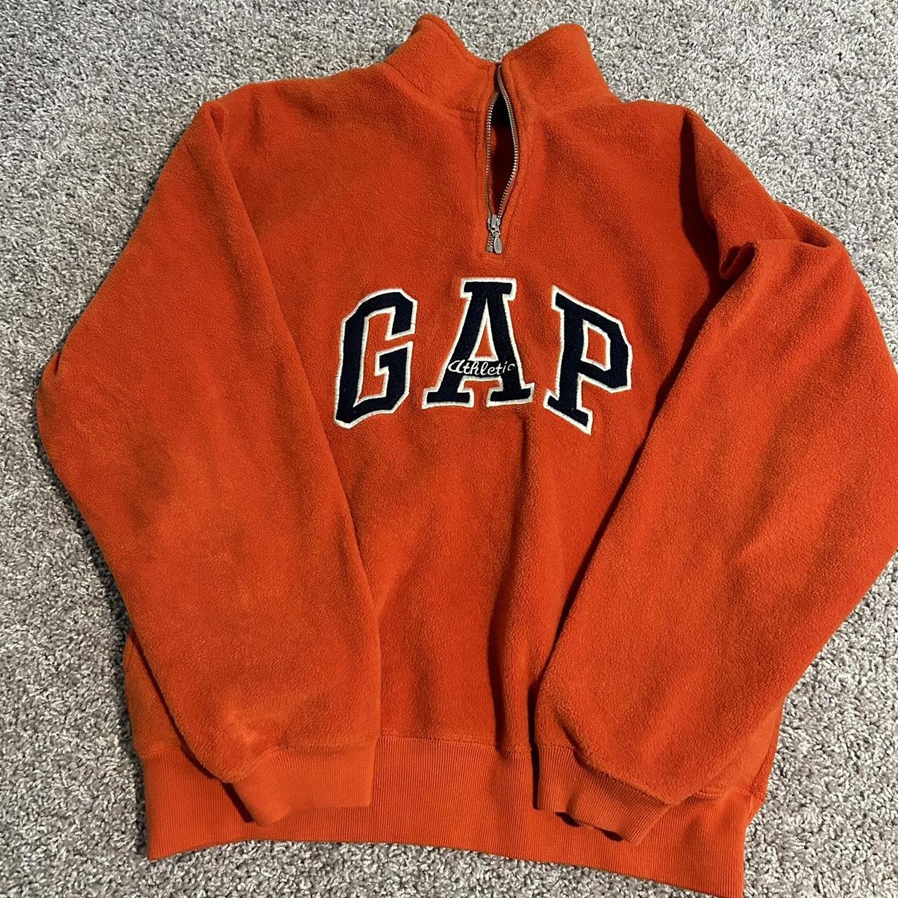 orange gap half zip - Depop