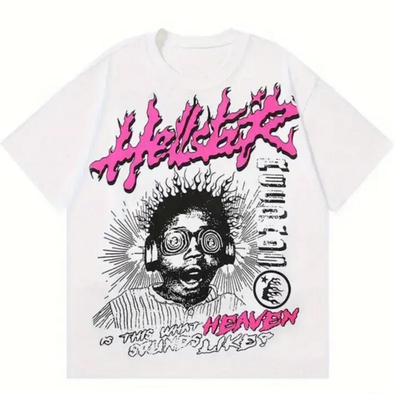 White and pink hellstar tee #streetwear - Depop