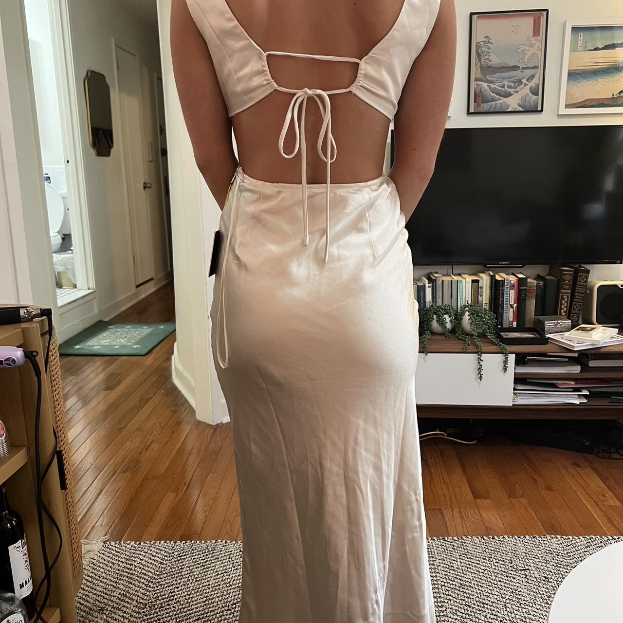 ASOS cream metallic slip midi dress. Midi dress by... | Depop