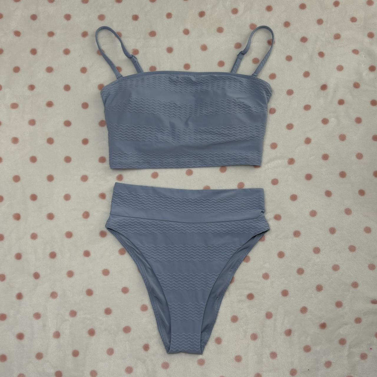 Periwinkle 2 Piece Aerie bikini set with a bandeau... | Depop