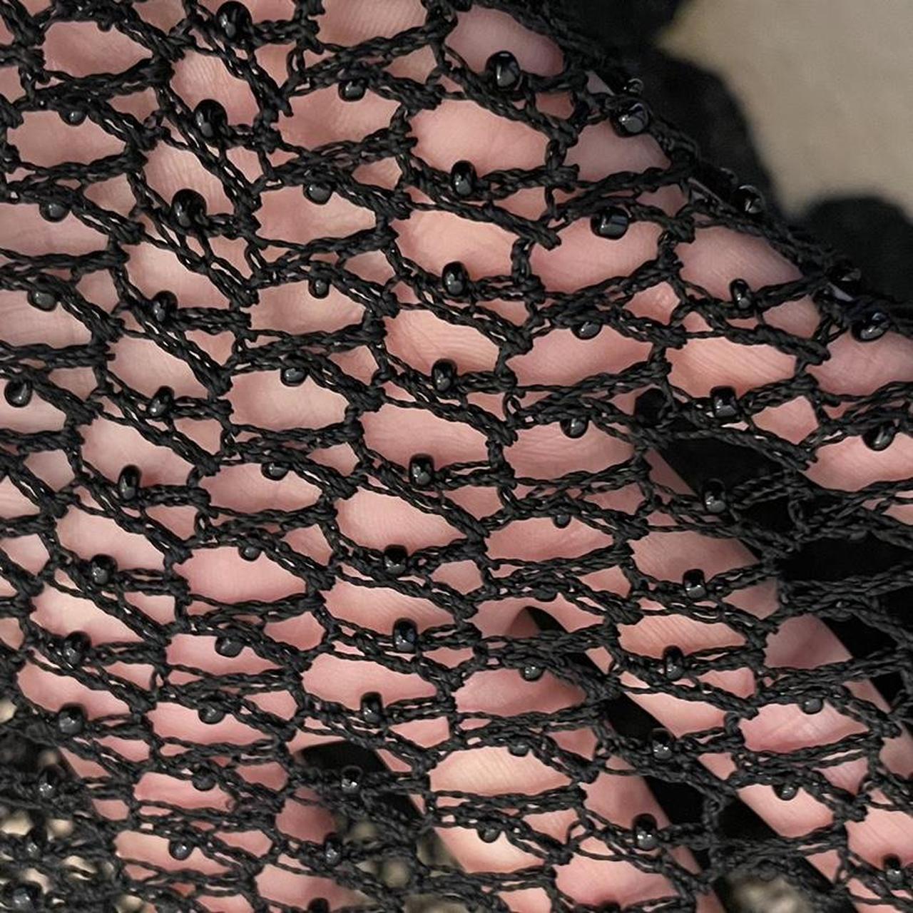 Stunning fully beaded black net top. Hundreds of... - Depop