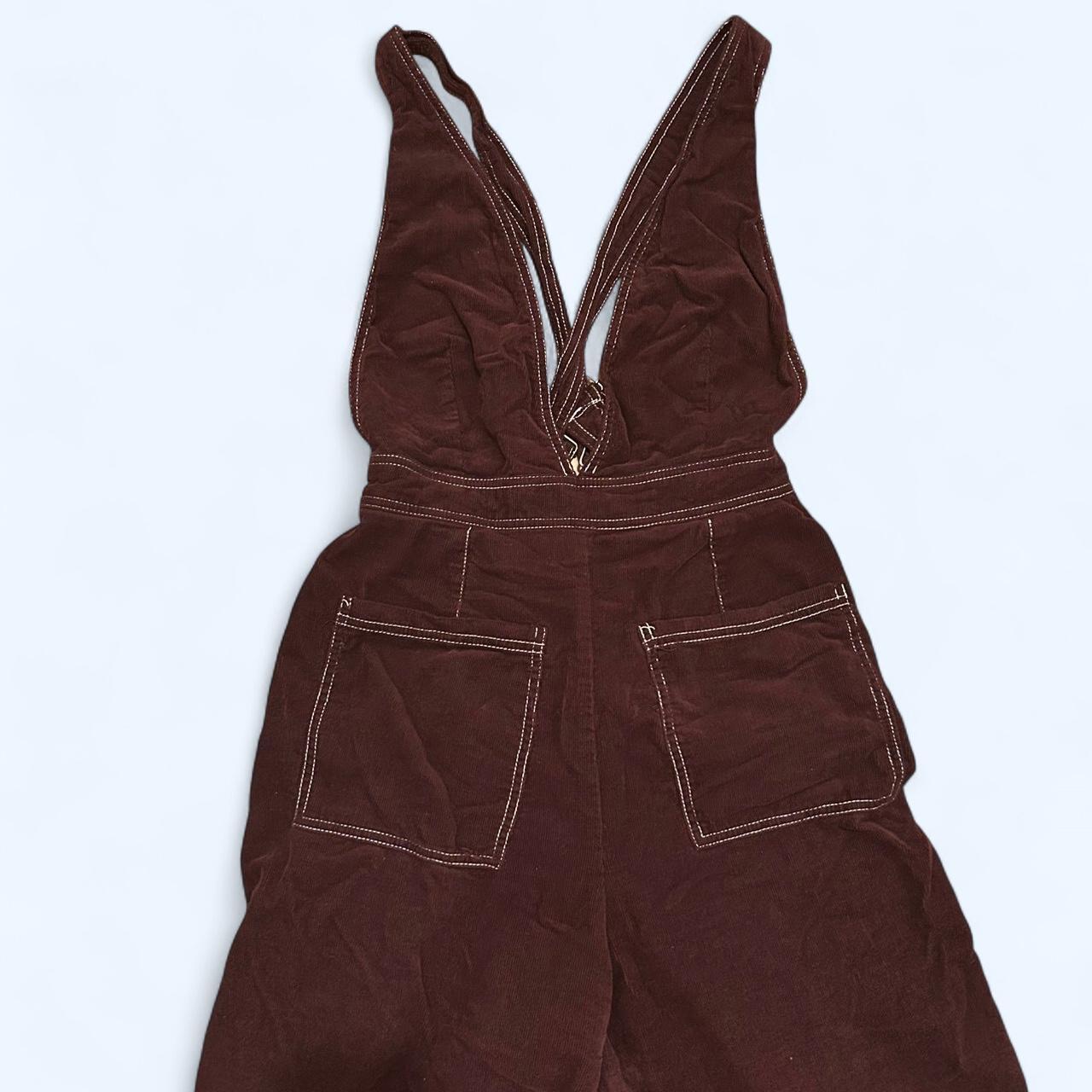 brown halter overalls | Depop