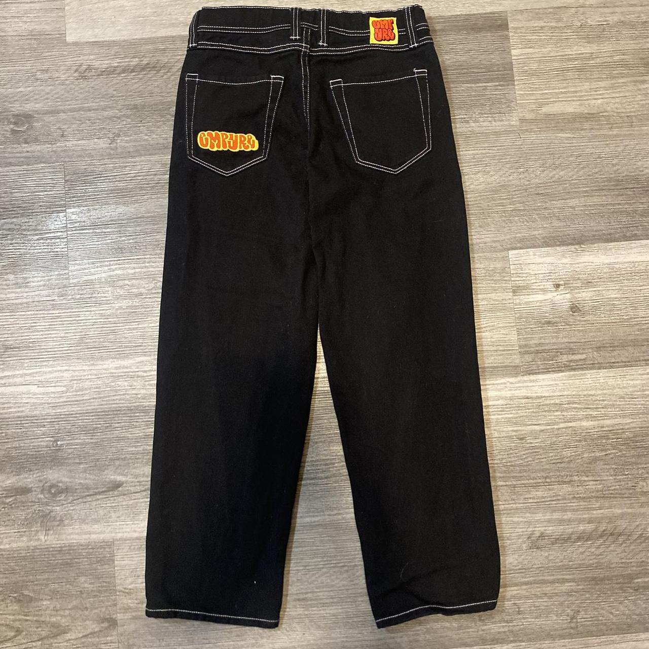 Empyre Black Pants With Embroidery On Back... - Depop