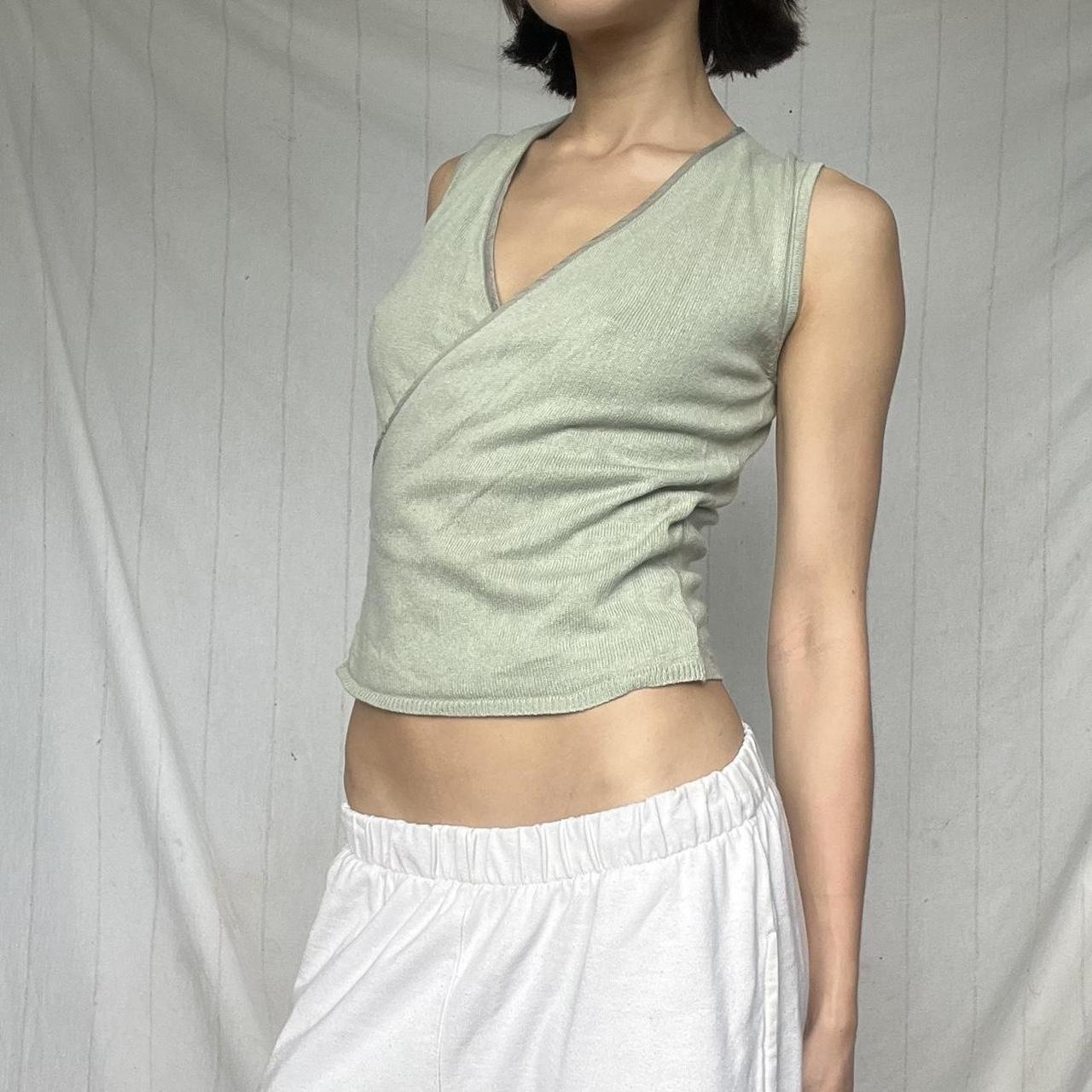 massimo dutti 100% light green cashmere top - Depop