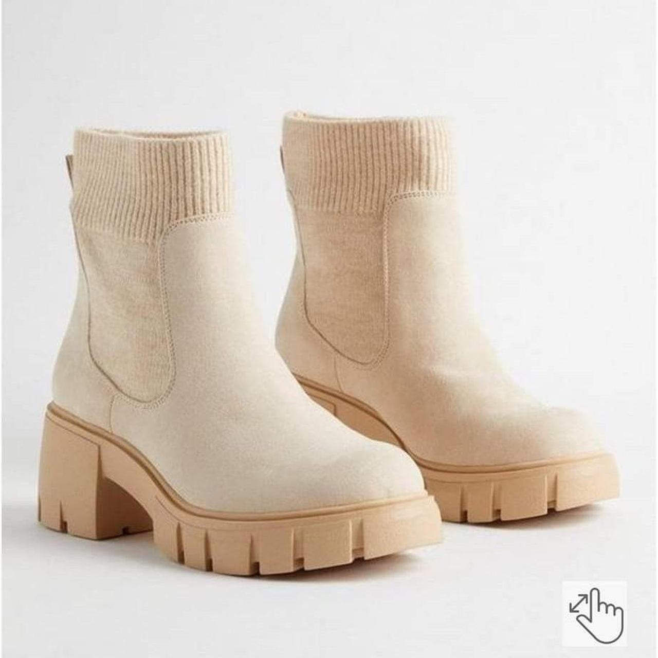 Beige Sweater Gore Chelsea Boot - Depop