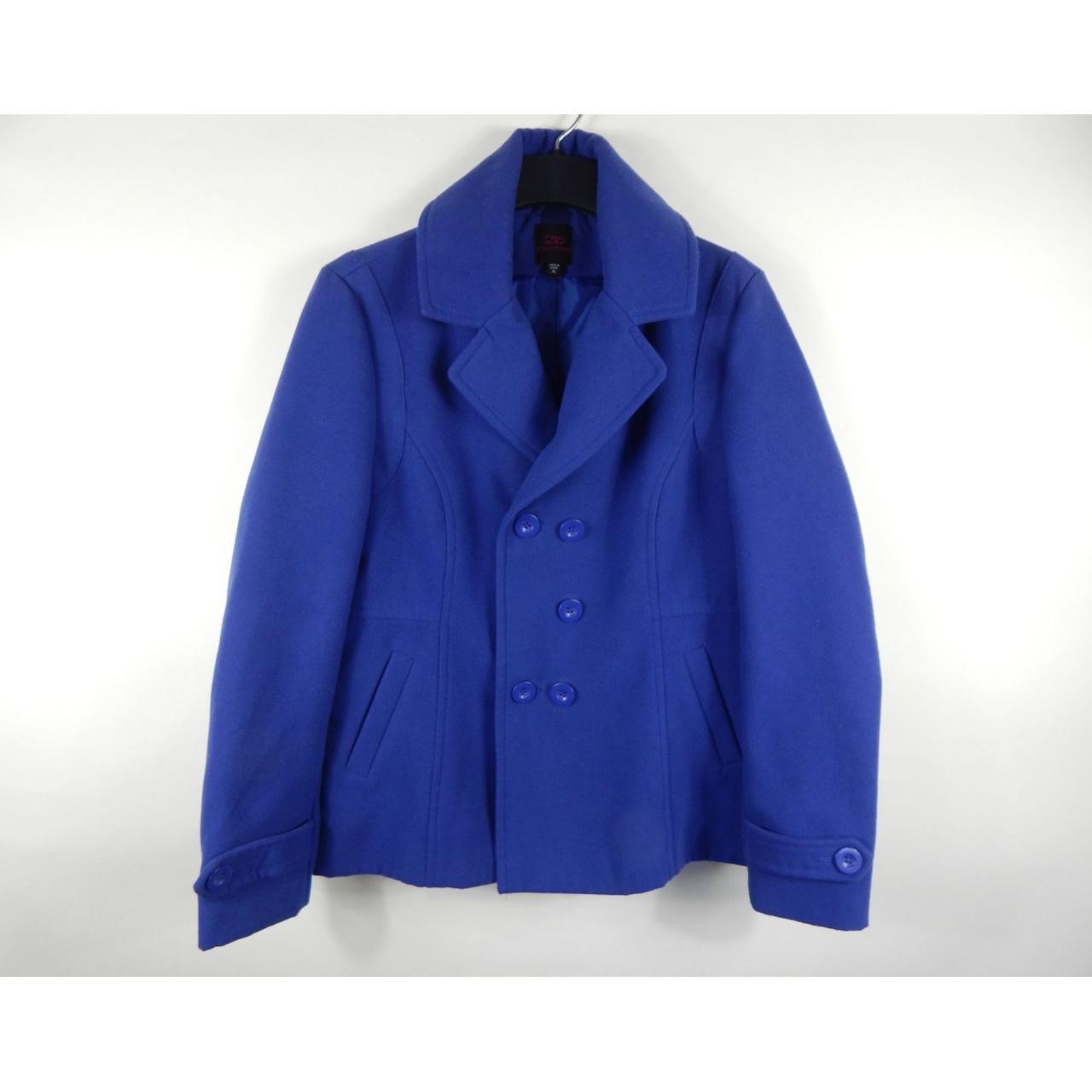 Vintage 2B Bebe Double-Breasted Blazer Jacket Blue... - Depop