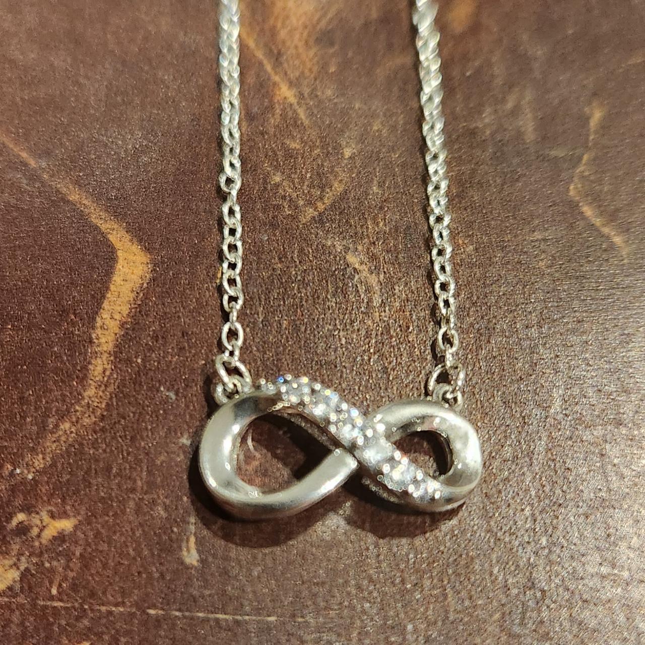 Pandora infinity silver necklace with CZ . Free gift... - Depop