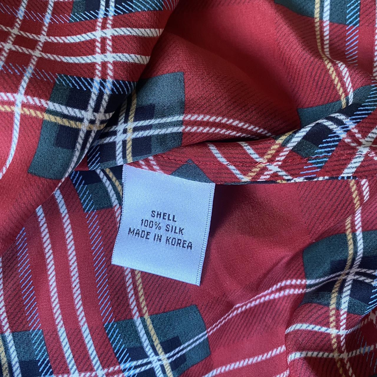 Silk plaid cowl neck sleeveless blouse 100% silk... - Depop