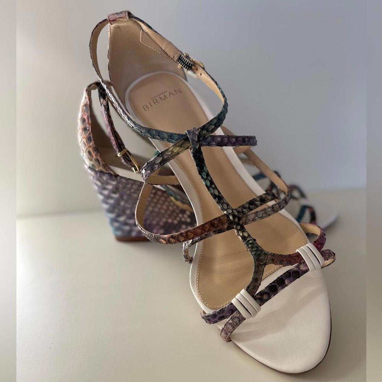 Alexandre Birman Python strappy wedge... - Depop