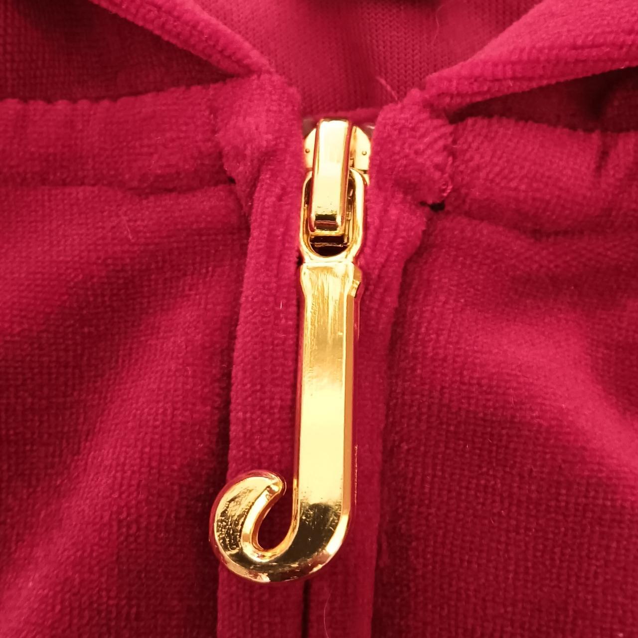 kid's velour juicy couture red zip-up jacket size... - Depop